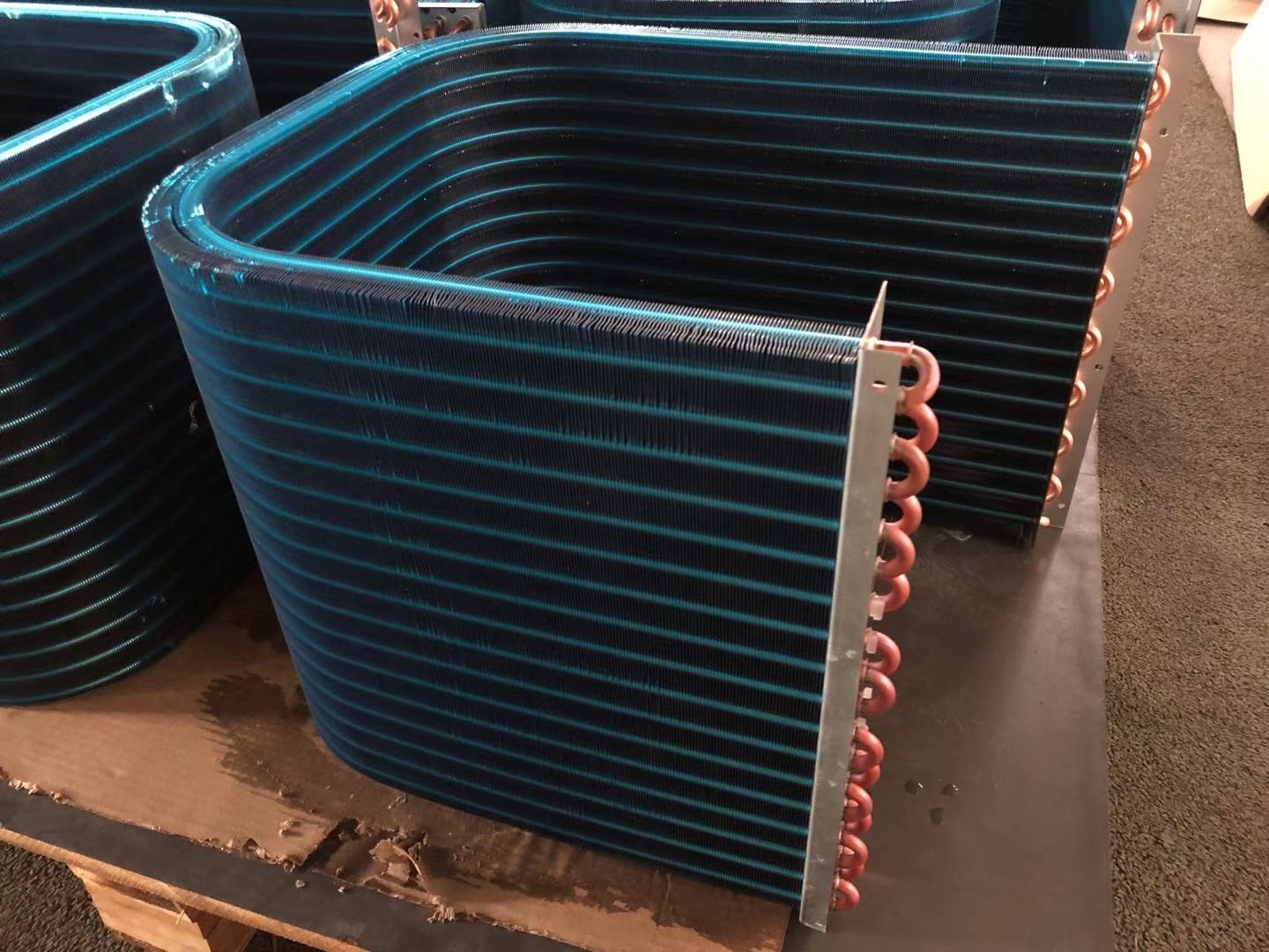 Flat Aluminium Finned Tube Heat Exchanger Condenser Coil Cooler